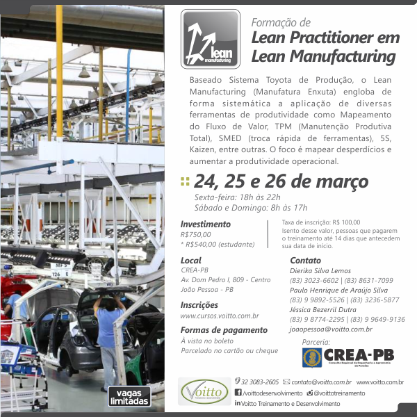 Em parceria com Crea Jr, Voitto promove curso sobre Lean Manufacturing ...